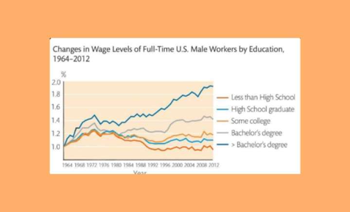 Real IELTS Writing Task 1 - Line - Topic Changes in wage levels of full ...